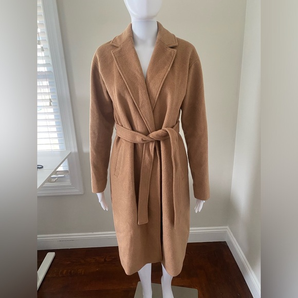 Express | Jackets & Coats | Express Wmns Classic Woolblended Tan Belted ...
